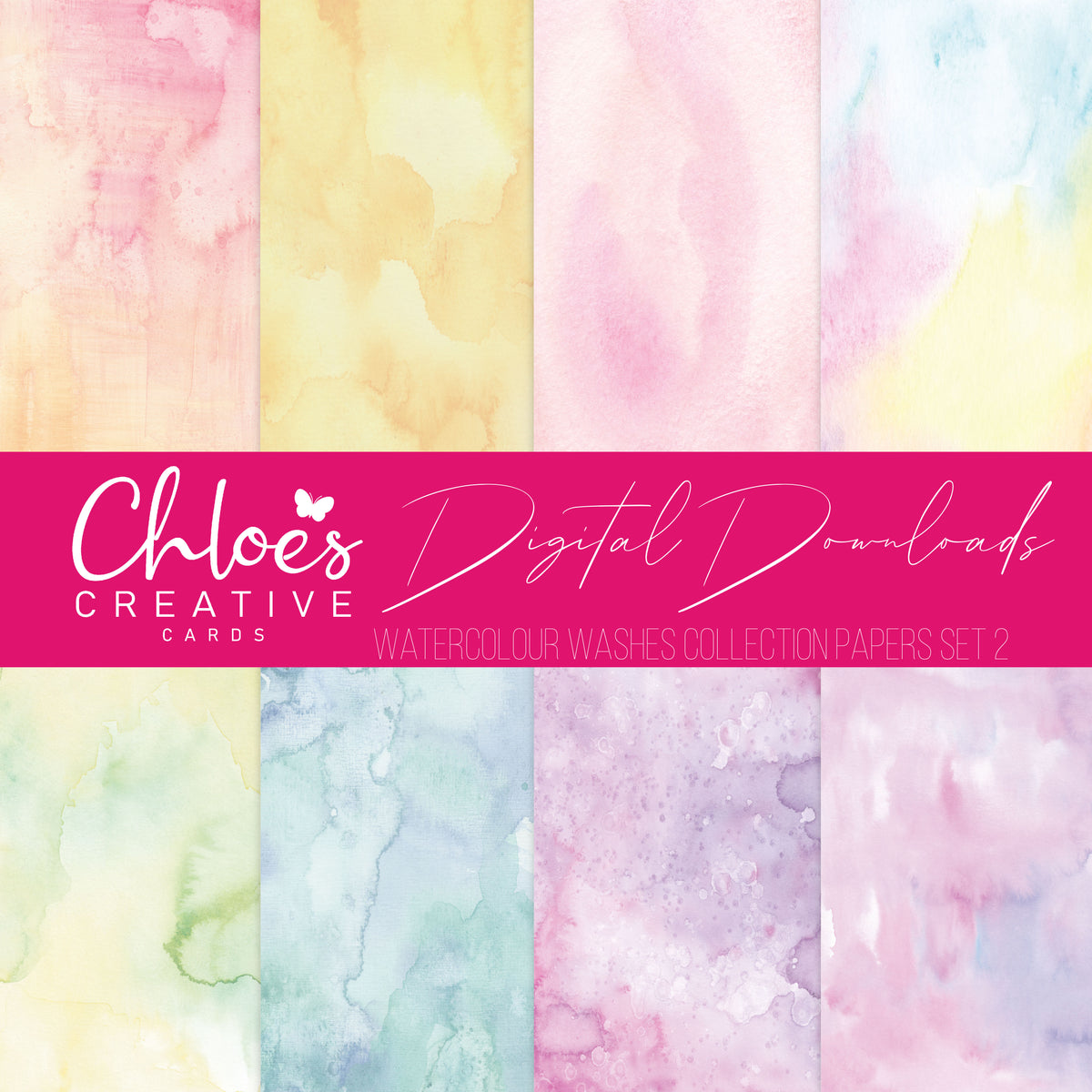 Digital Download - Watercolour Washes Papers Set 2 – Chloes Creative Cards