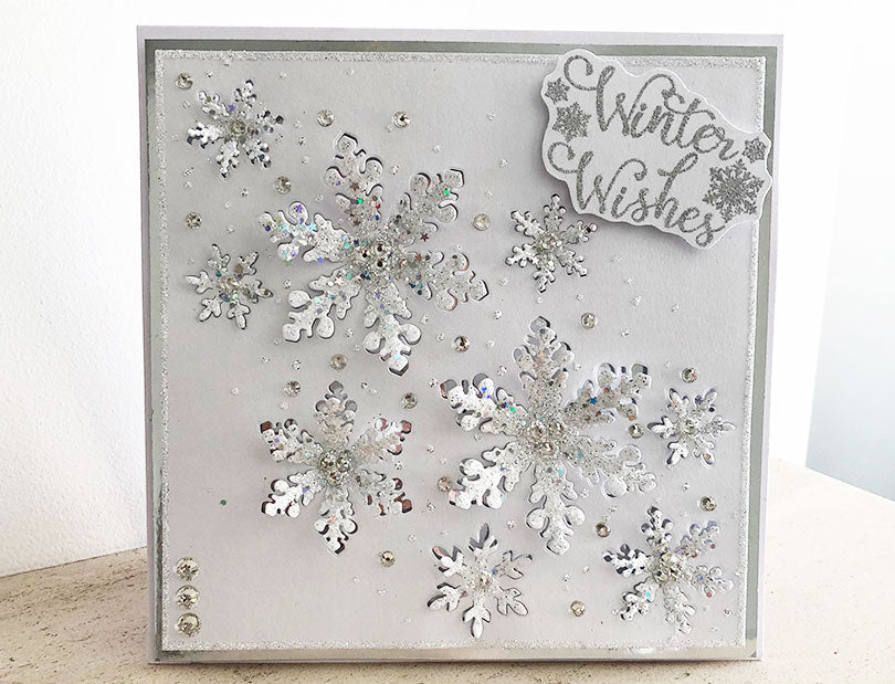 How to Make a Snow Drift Snowflakes Christmas Card – Chloes Creative Cards