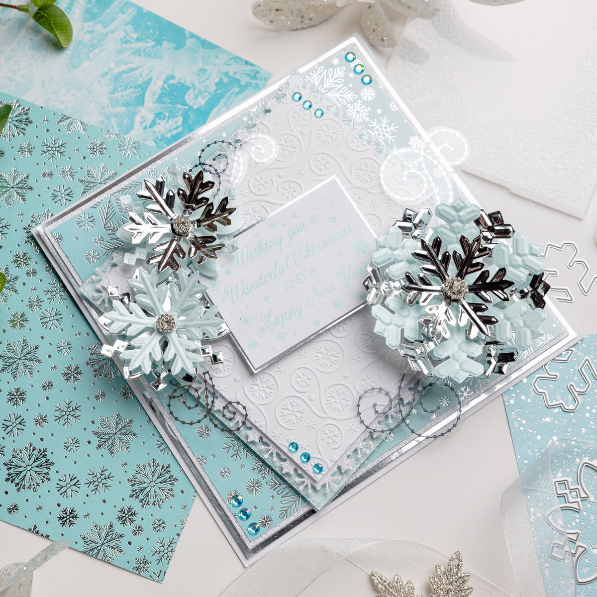 Crystal Snowflakes - Winter Wonderland Card Tutorial – Chloes Creative ...
