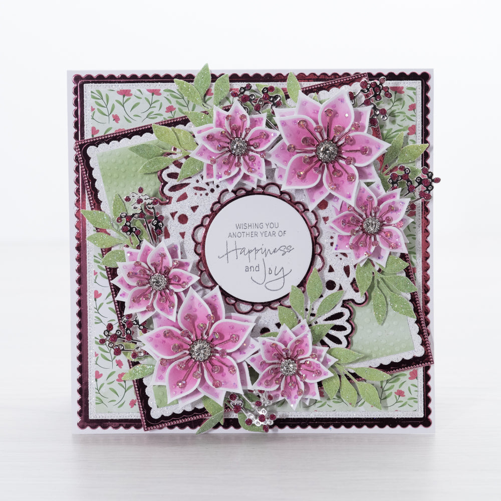 Happiness and Joy - 8x8" Dies and Embossing Folders Card Tutorial ...