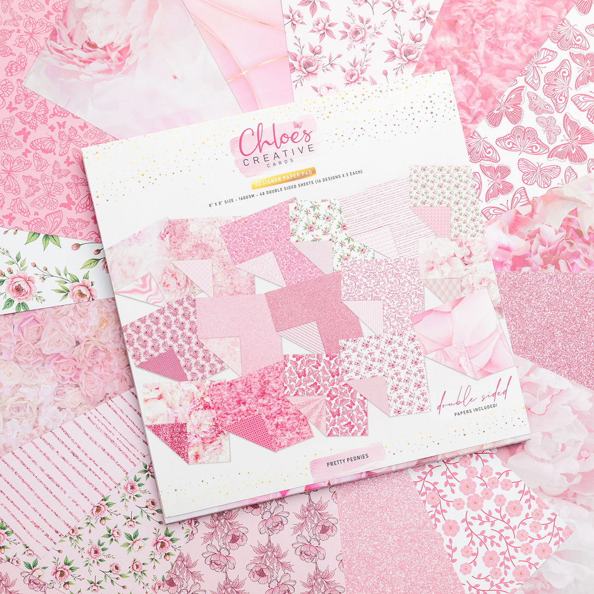 Chloe's Creative Cards 8x8 Designer Printed Paper Pad - Pretty Peonies ...
