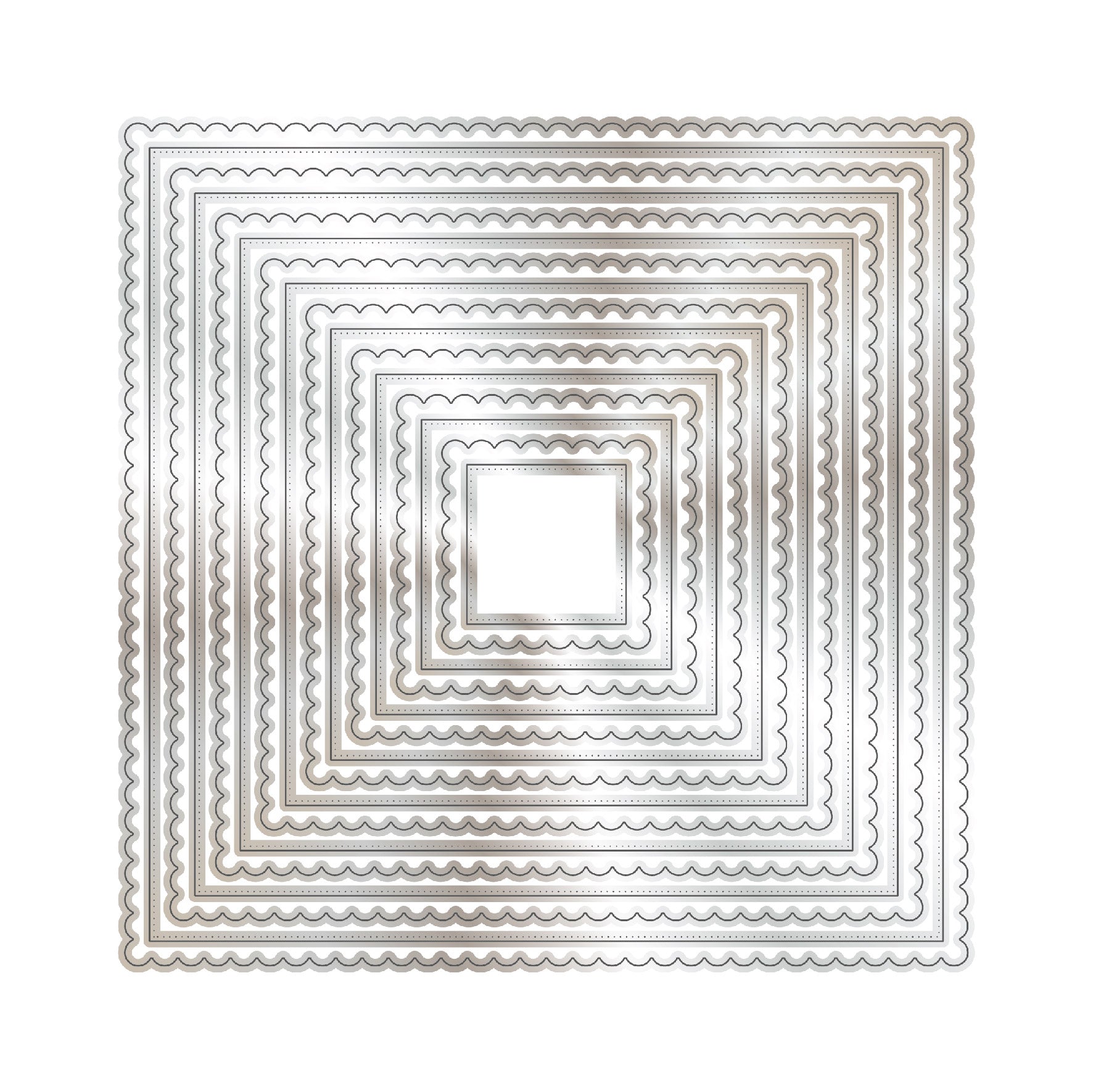 Chloes Creative Cards 8x8” Metal Die Set – Scalloped & Pierced Squares