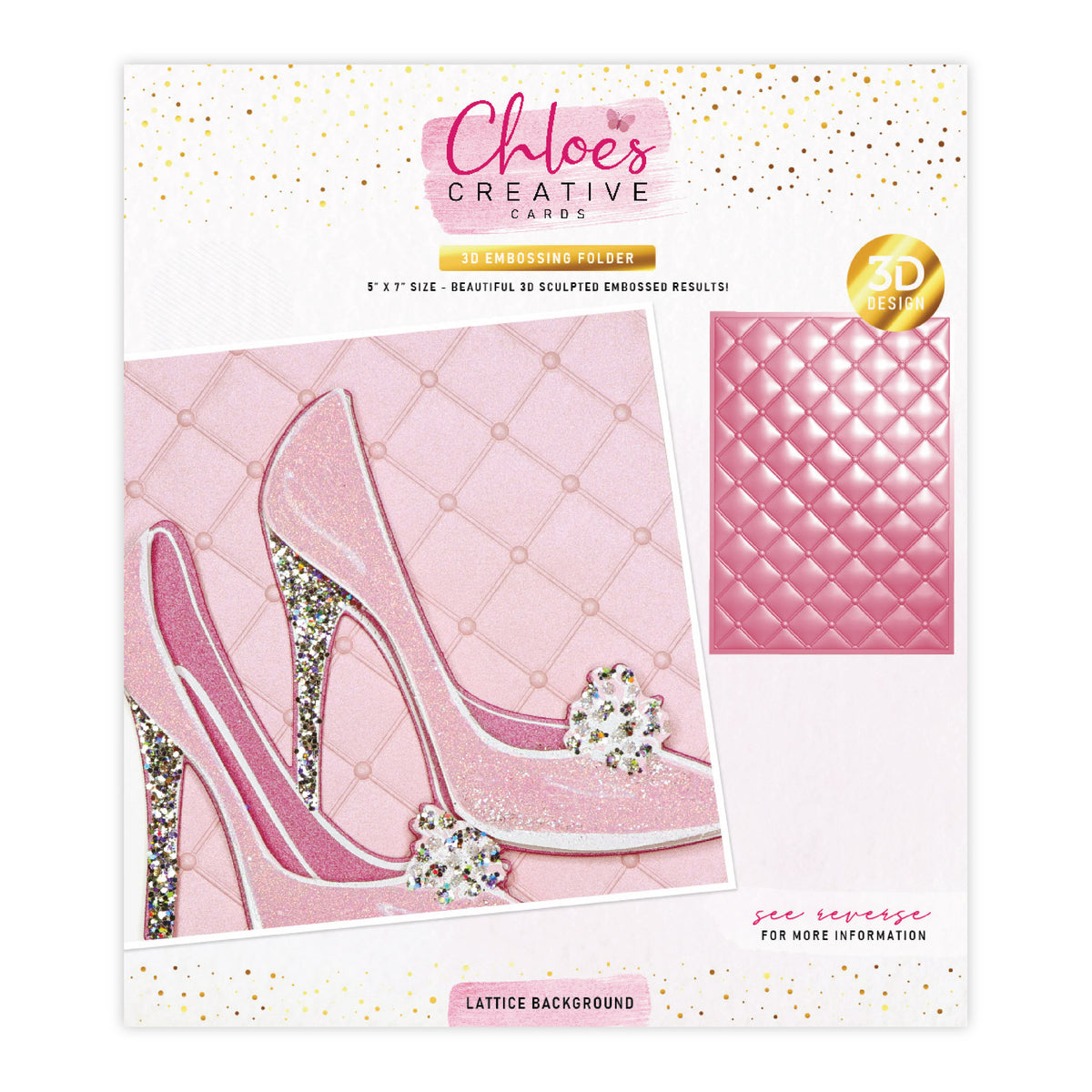 Chloe's Creative Cards 5x7 3D Embossing Folder - Lattice Background ...