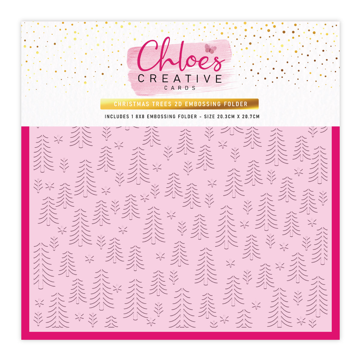 Chloe's Creative Cards - 8x8" 2D Embossing Folder - Christmas Trees ...