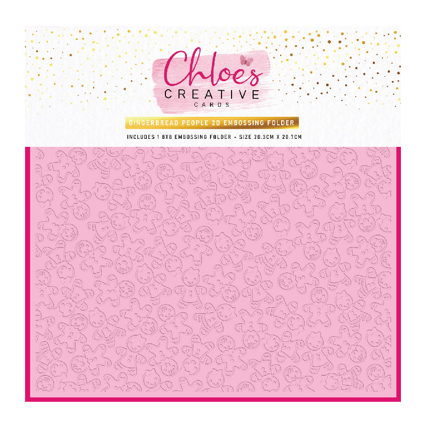 Chloe's Creative Cards - 8x8" 2D Embossing Folder - Gingerbread People ...