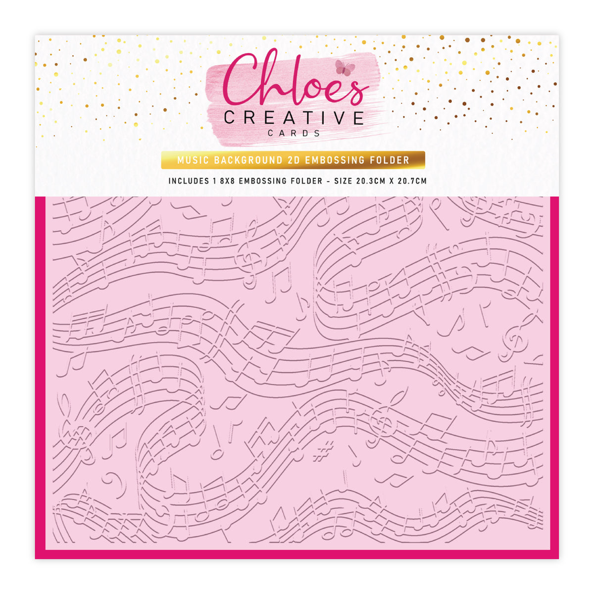 Chloe's Creative Cards 8x8 Embossing Folder - Music Background – Chloes ...