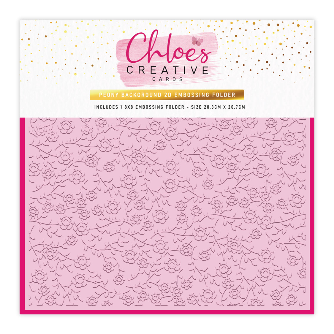 Chloe's Creative Cards - 8x8" 2D Embossing Folder - Peony Background ...