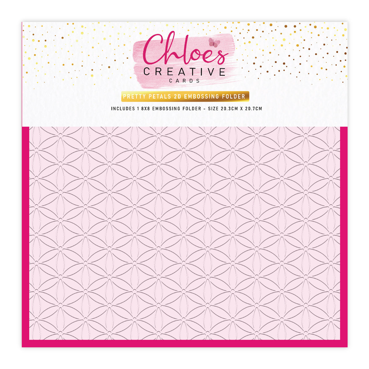 Chloes Creative Cards - 8x8" 2D Embossing Folder - Pretty Petals