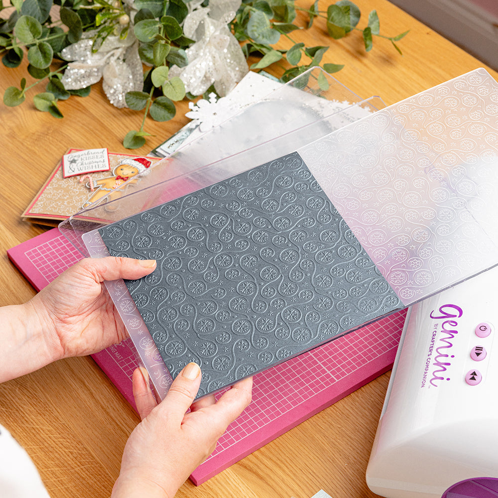 Chloe's Creative Cards - 8x8" 2D Embossing Folder - Swirly Snowflakes ...