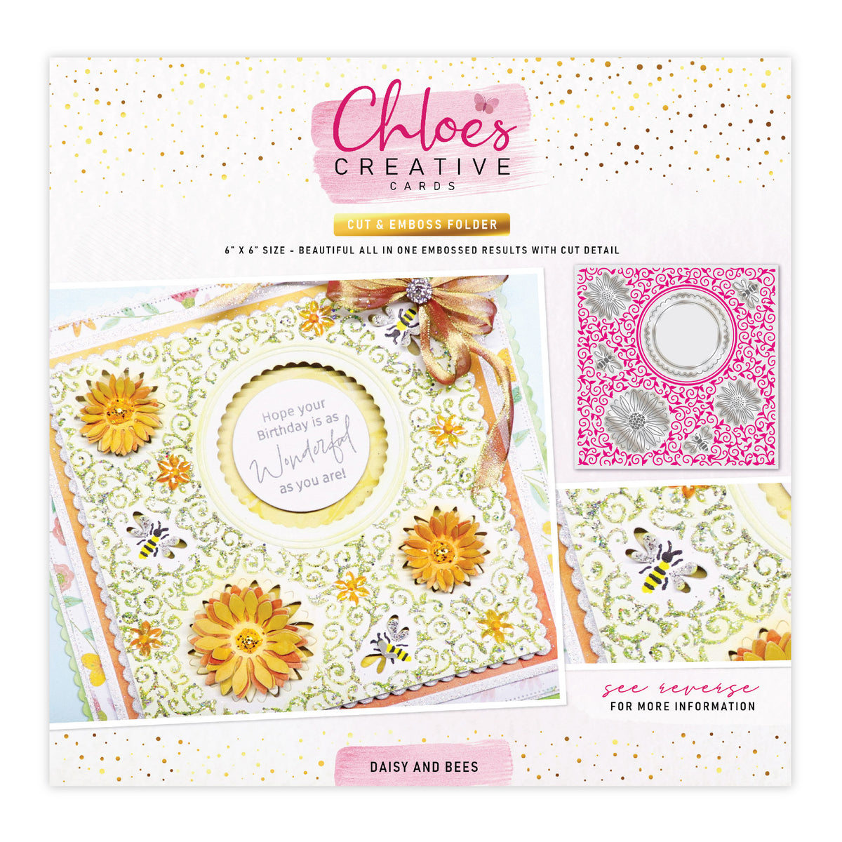 Chloe's Creative Cards Daisy & Bees 6x6 Cut & Emboss Folder – Chloes ...