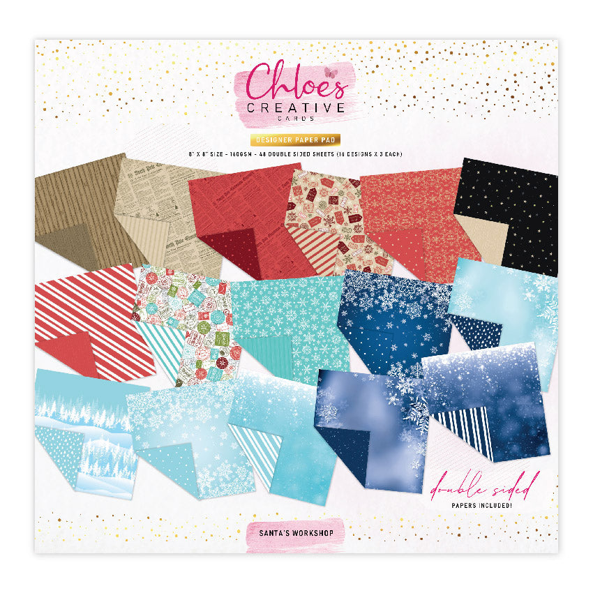 Chloe's Creative Cards - Designer Printed Paper Pad (8x8) - Santa's ...