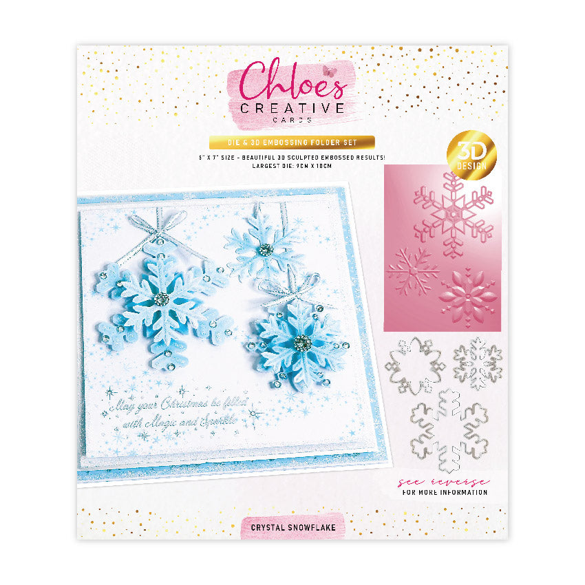 Chloe's Creative Cards 5x7 3D Embossing Folder & Metal Die Set - Cryst ...