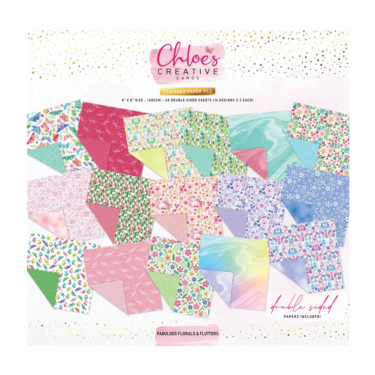 Chloes Creative Cards Designer Printed Paper Pad (8x8) - Fabulous Flor